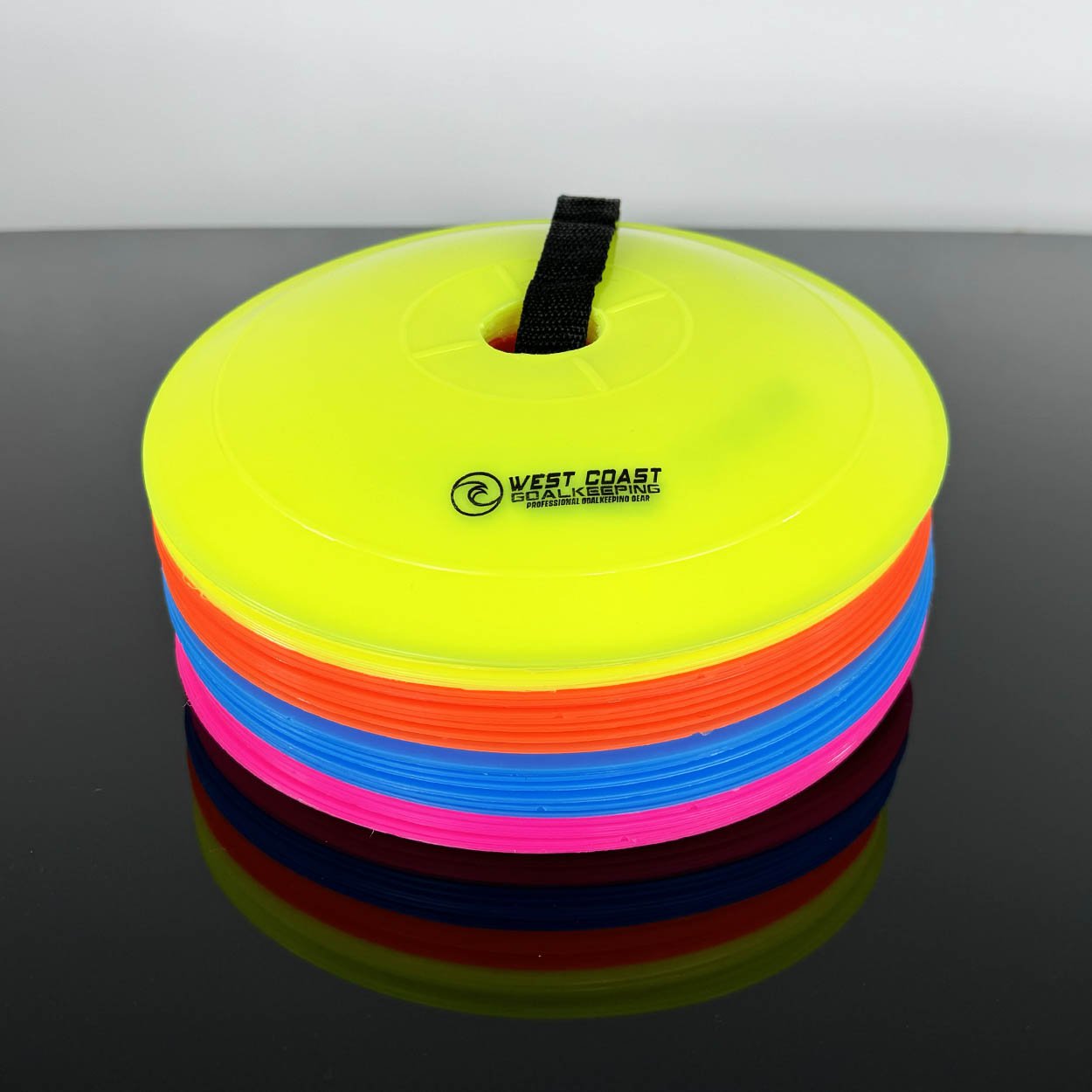 West Coast Goalkeeping Flat Training Cones 32 Pack